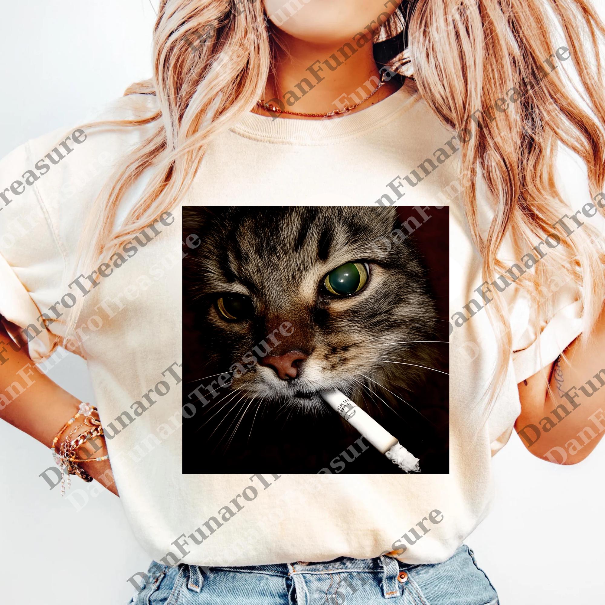 Funny Smoking Cat Meme Png, Cigarette Kitty Gen Z Joke Png, Stupid ...