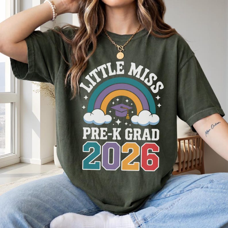 Little Miss Pre-k Grad 2026 PNG, Rainbow Graduation Sublimation Design ...