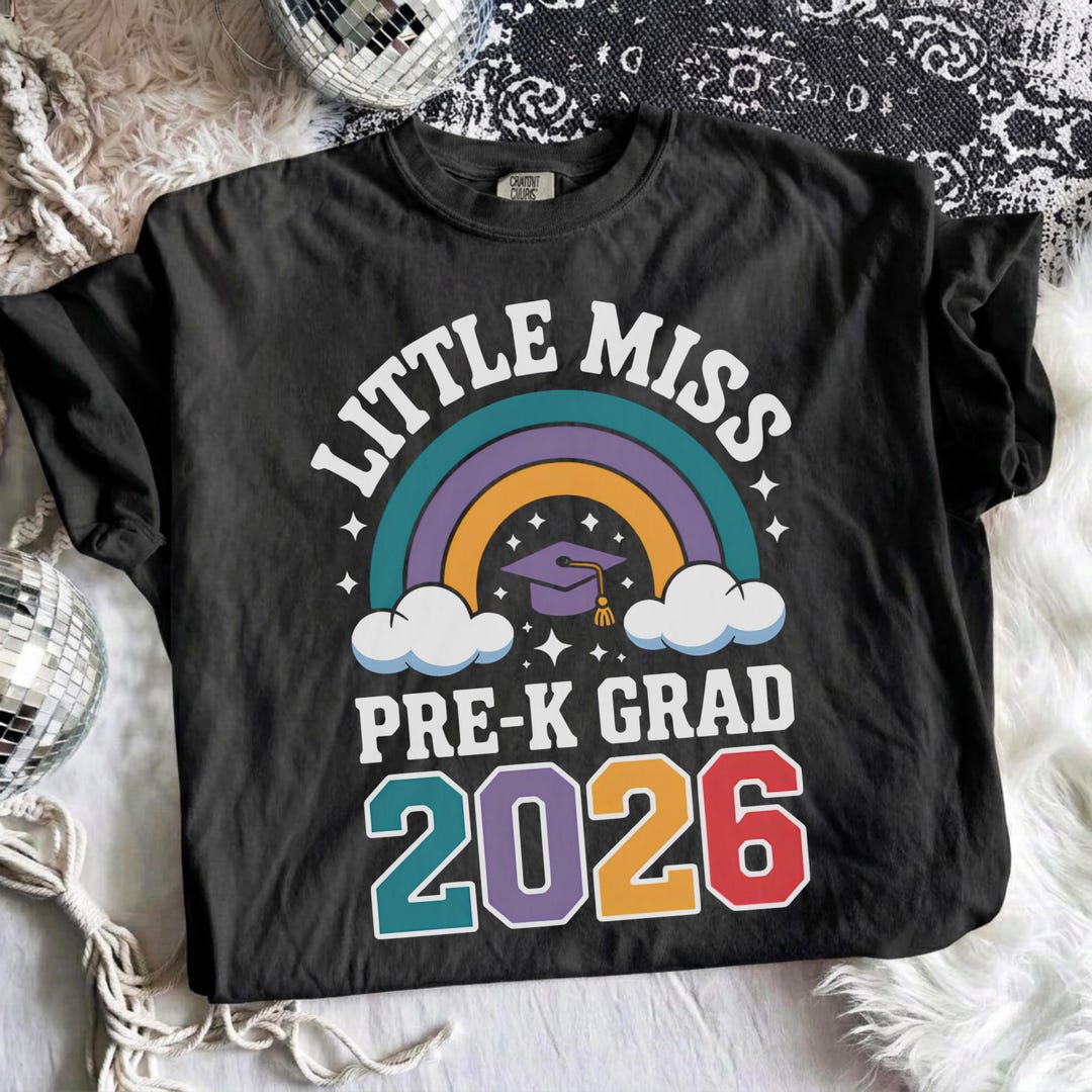 Little Miss Pre-k Grad 2026 PNG, Rainbow Graduation Sublimation Design ...