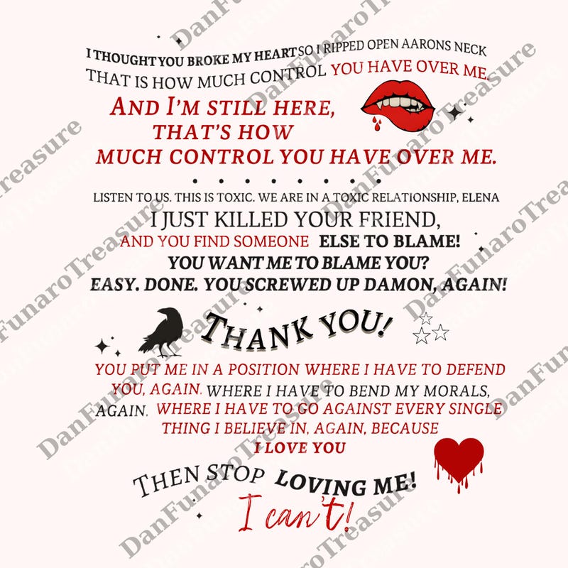 Damon Elena Quotes - Etsy