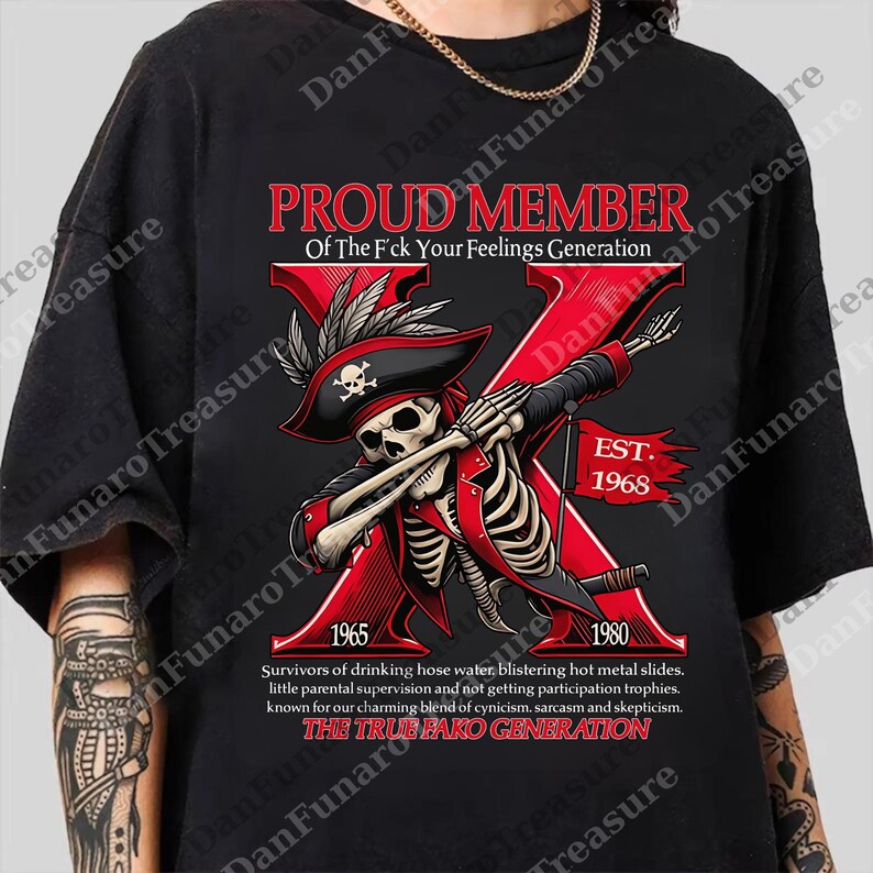 Custom Year FAFO Generation X Skull Png, Gen X 1965-1980 Vintage Flag ...