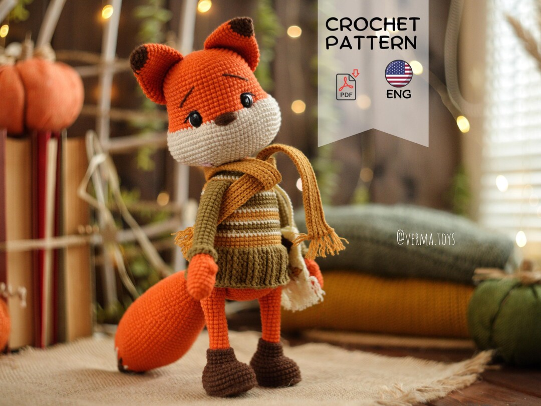 Crochet Pattern Cute Fox Doll PDF - Etsy