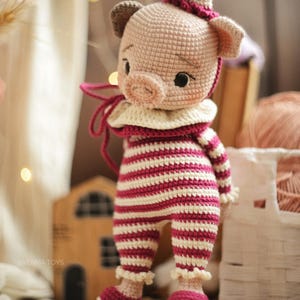 Crochet Pattern Cute Ivy the Pig Piglet Amigurumi PDF English Spanish ...