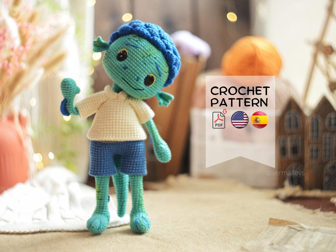 Crochet Pattern Cute Luca Sea Monster Amigurumi Pdf English Spanish - Etsy