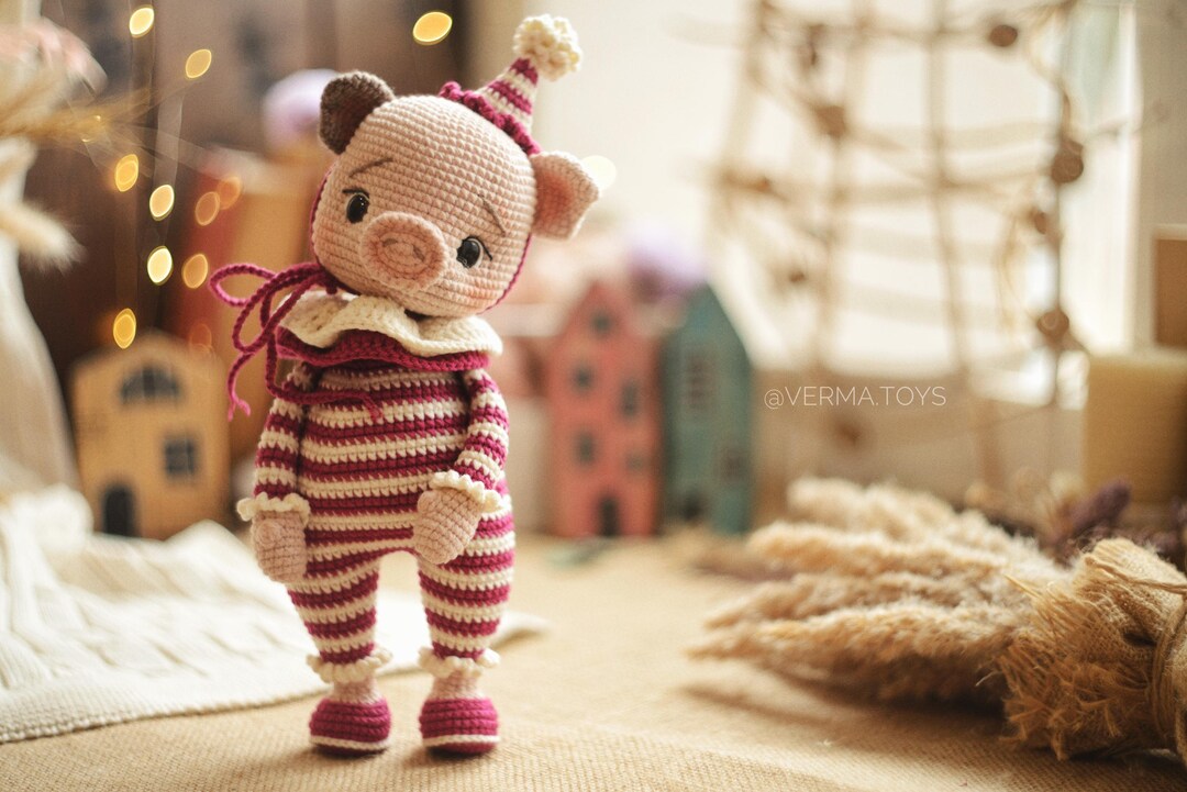 Crochet Pattern Cute Ivy the Pig Piglet Amigurumi PDF English Spanish ...