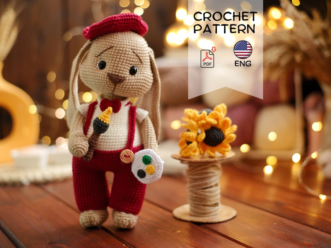 Crochet Pattern Amigurumi Bunny Joe PDF - Etsy