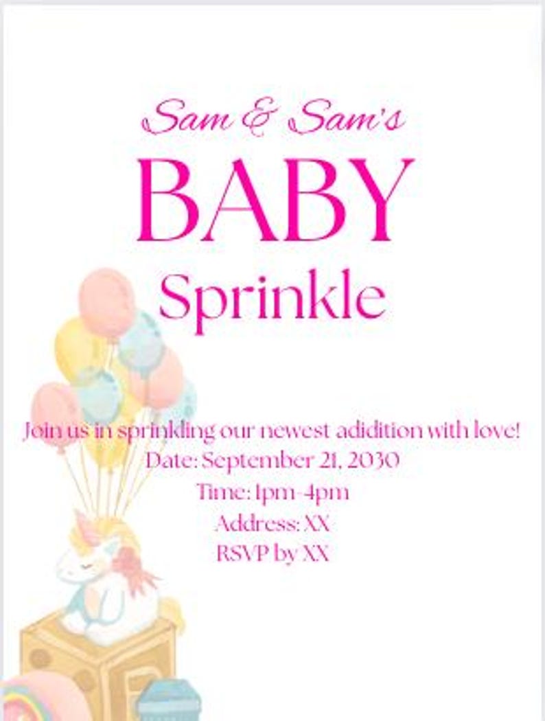 Baby Shower/sprinkle Invitation - Etsy