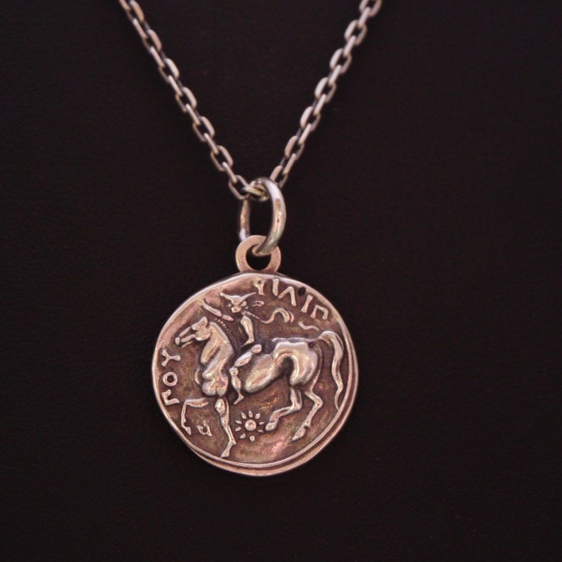 Zeus Men Necklace, Greek God Zeus Sterling Silver Pendent, Rolo Chain ...