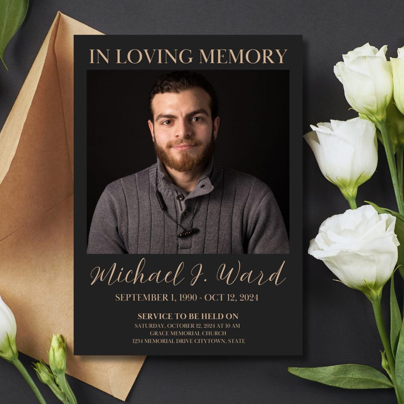 Editable Funeral Invitation Template for Celebration of Life Digital ...