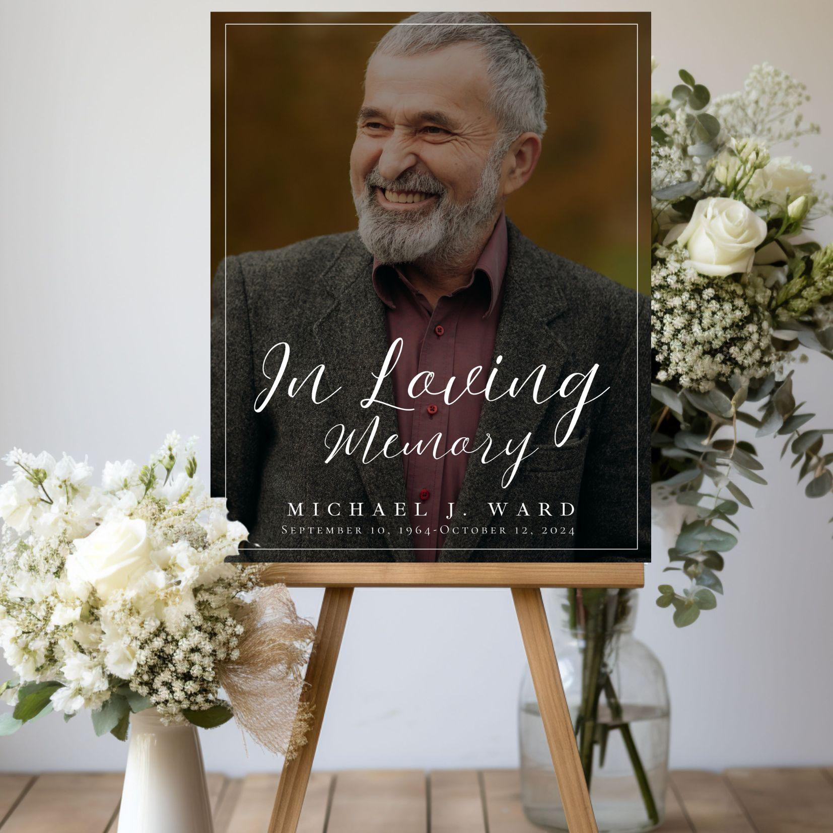 Editable Funeral Welcome Sign Template - Dark Large Sign | Funeral ...