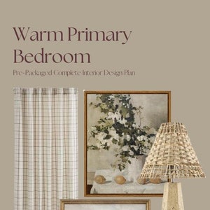 Pre-packaged Interior Design Plan: Warm Primary Bedroom - Etsy