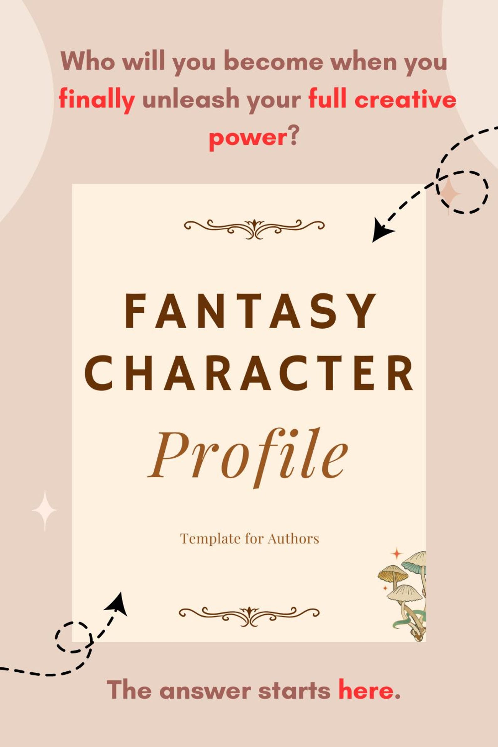 Printable Fantasy Character Template PDF Character Sheet for Creative ...