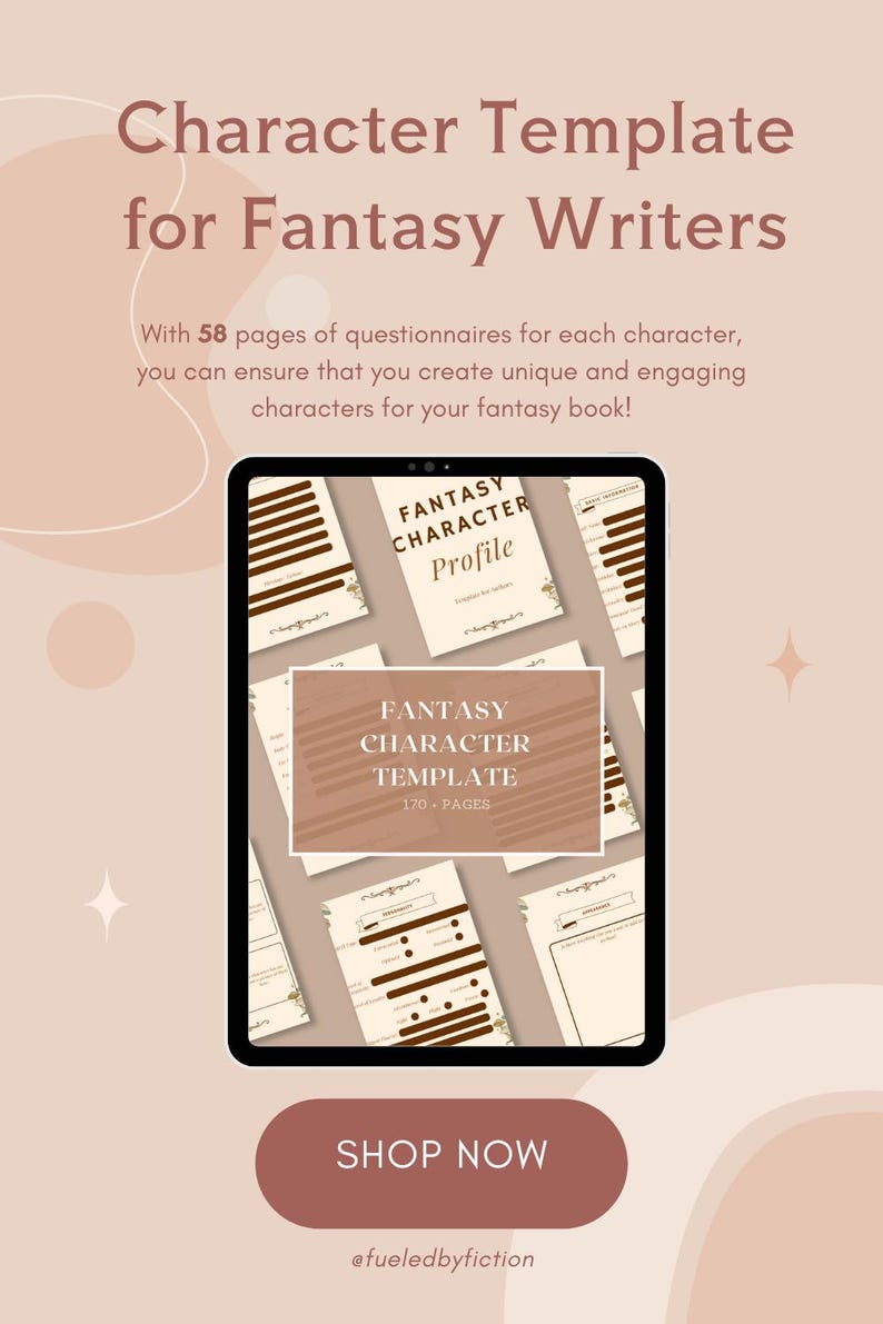 Printable Fantasy Character Template PDF | Character Sheet for Creative ...