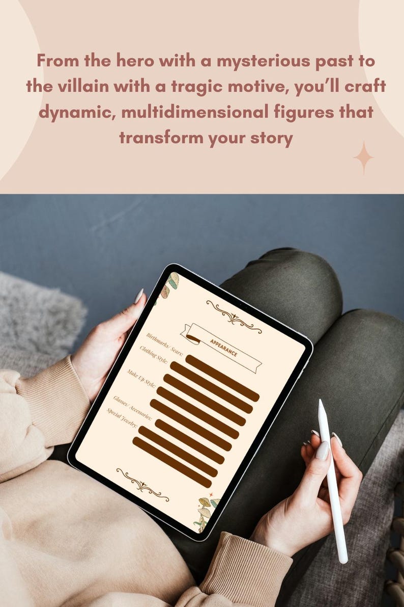 Printable Fantasy Character Template PDF | Character Sheet for Creative ...