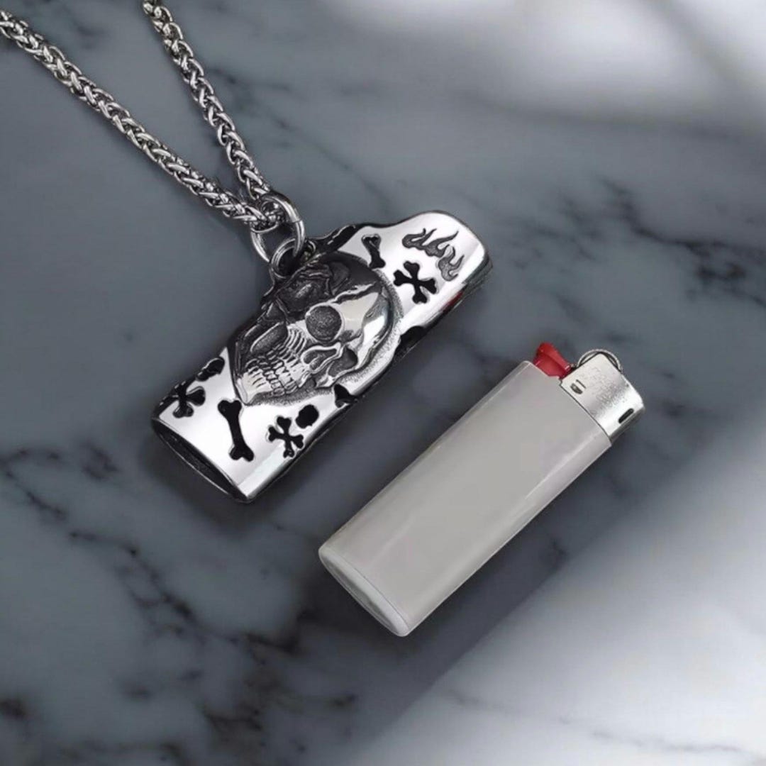 Carved Lighter Case With Symbols Hearts Skull Scars Stars Luxury Design ...