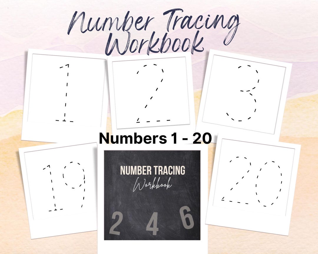Number Tracing Workbook for Children - Etsy