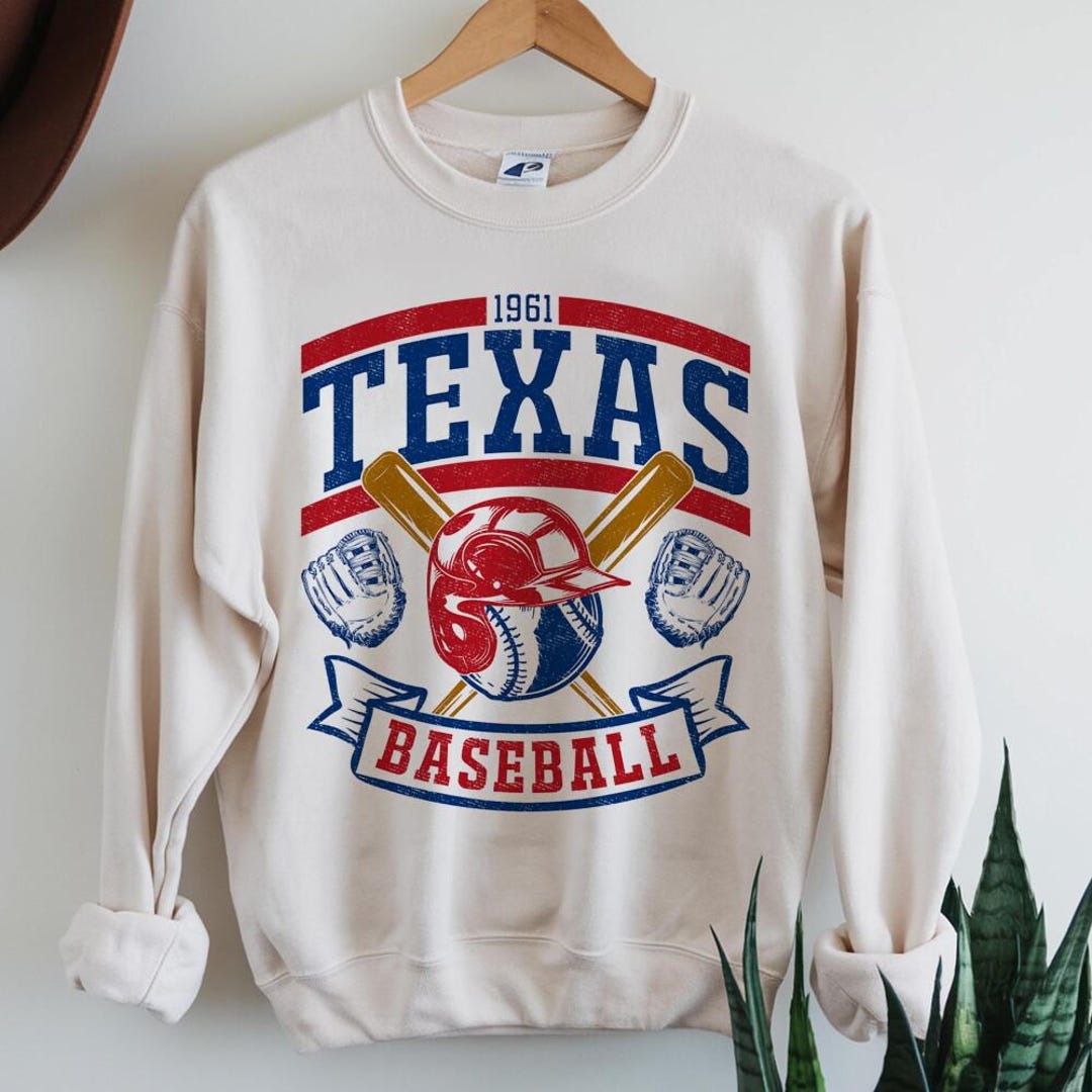 Retro 90s Style Texas Baseball Crewneck Tshirt, Game Day Shirt, Vintage ...