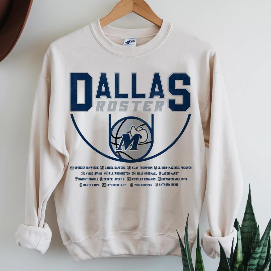 Dallas Roster 2024 2025 Vintage 90s Crewneck Tshirt, Retro Mavericks ...