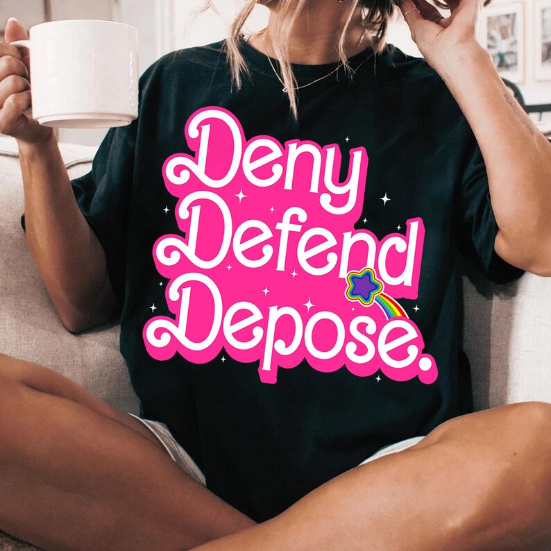 Pink Deny Defend Depose Shirt Design Png, Bold Activist Statement Png ...
