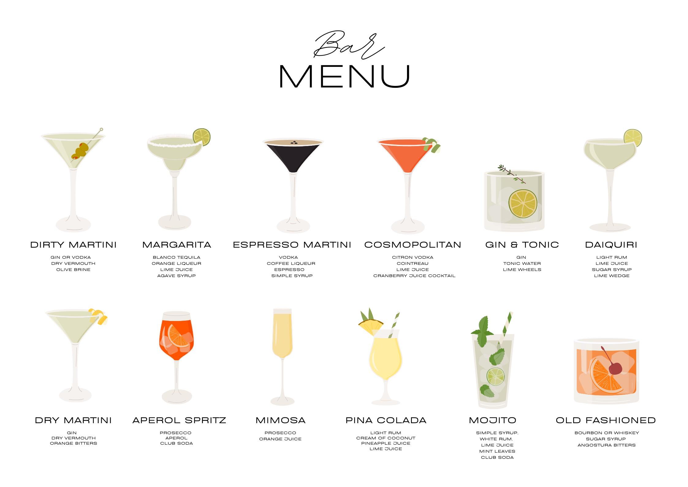 Classic Cocktails Bar Sign - Etsy