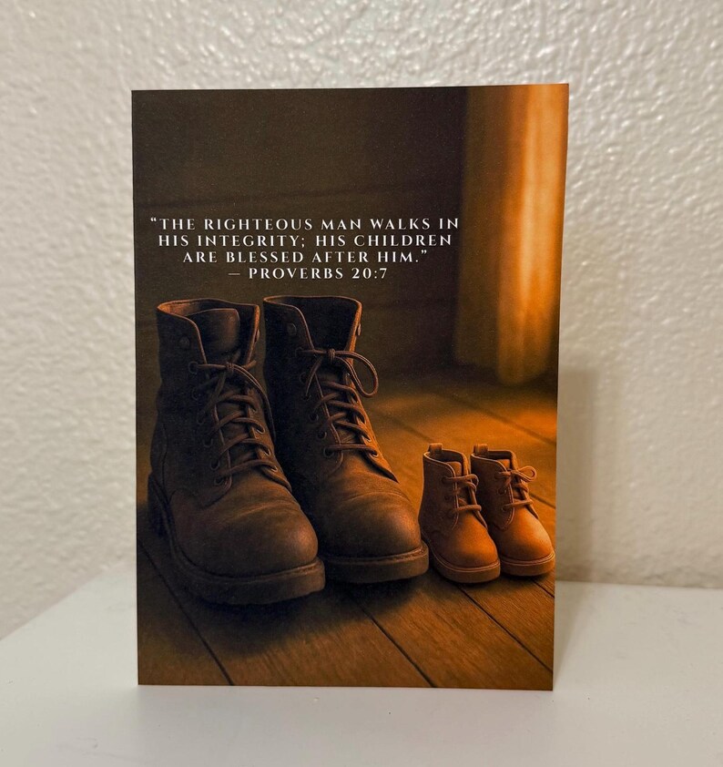 Christian Father’s Day Card – Big Boots & Little Boots – Proverbs 20:7 ...