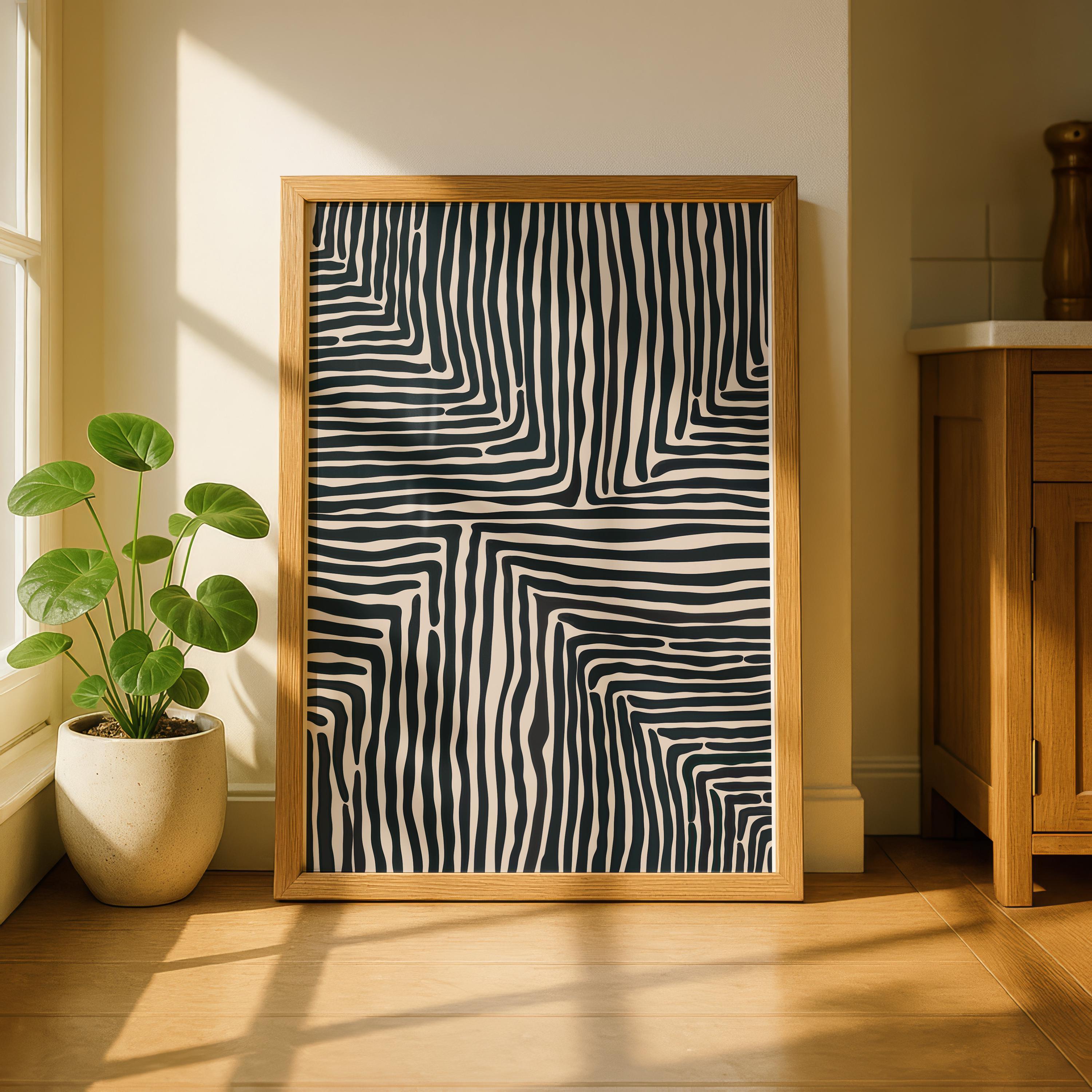 Black Geometric Art Print: Beige Minimalist Digital Download Wall Decor ...