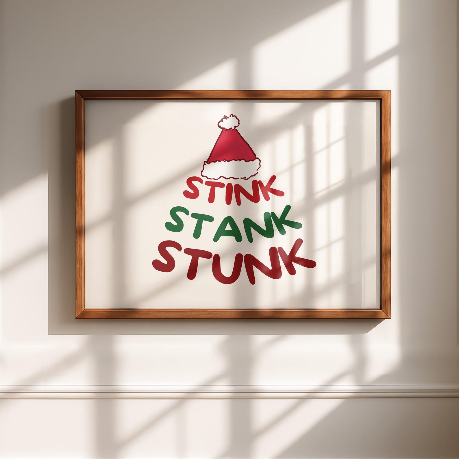 Funny Santa Christmas Bathroom Art Prints | Holiday Restroom Decor ...