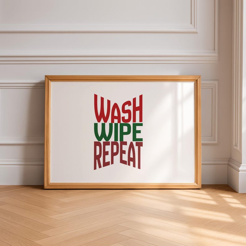 Funny Santa Christmas Bathroom Art Prints | Holiday Restroom Decor ...