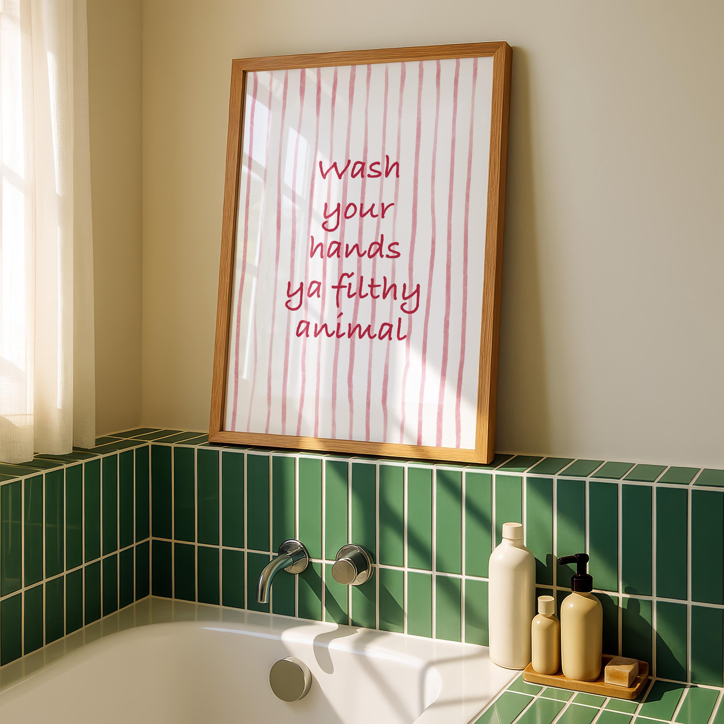 Funny Santa Christmas Bathroom Art Prints | Holiday Restroom Decor ...