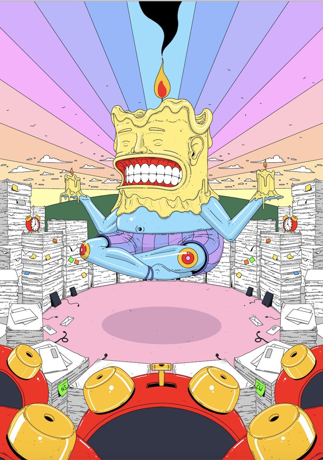 Time Out A3 Art by Lumps for 'wrestling Demons' to Raise Mental Health ...