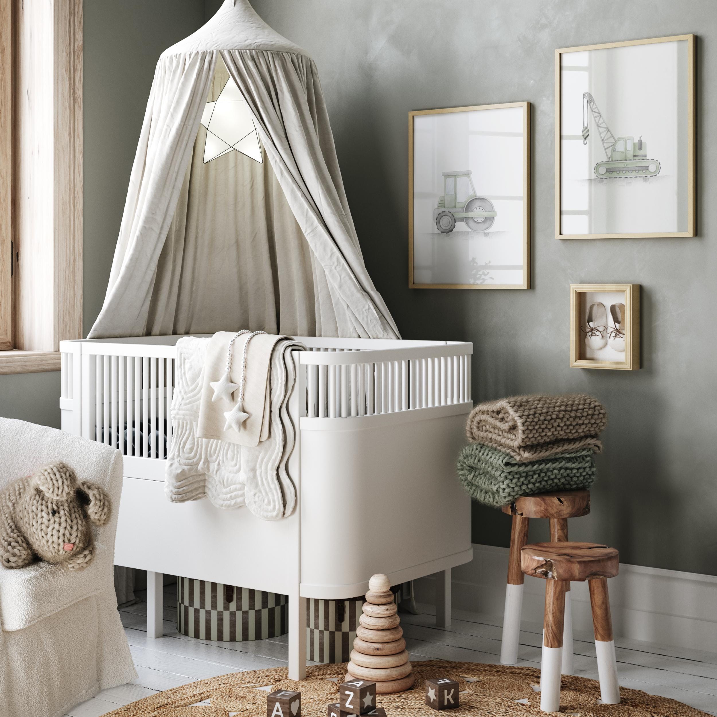 Sage Green Construction Vehicle Print,transport Poster,sage Green ...