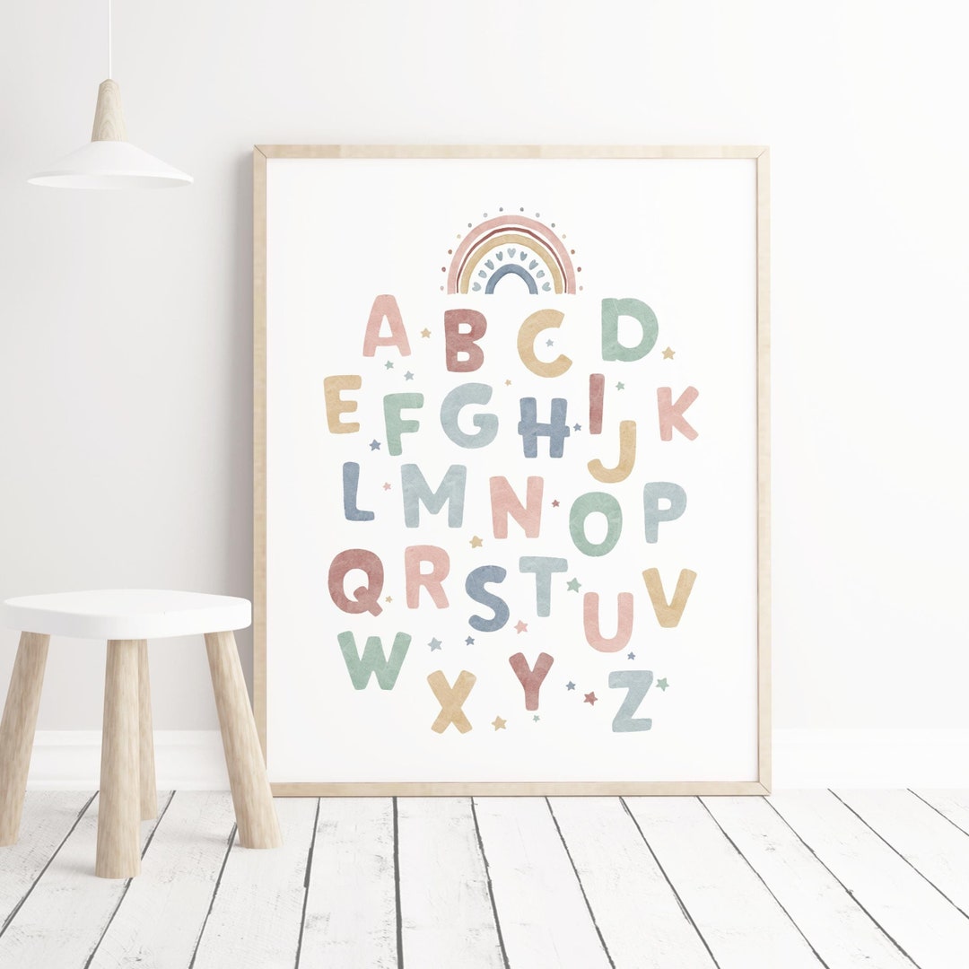 Watercolor Alphabet Print: Boho Nursery Decor (digital Download) - Etsy