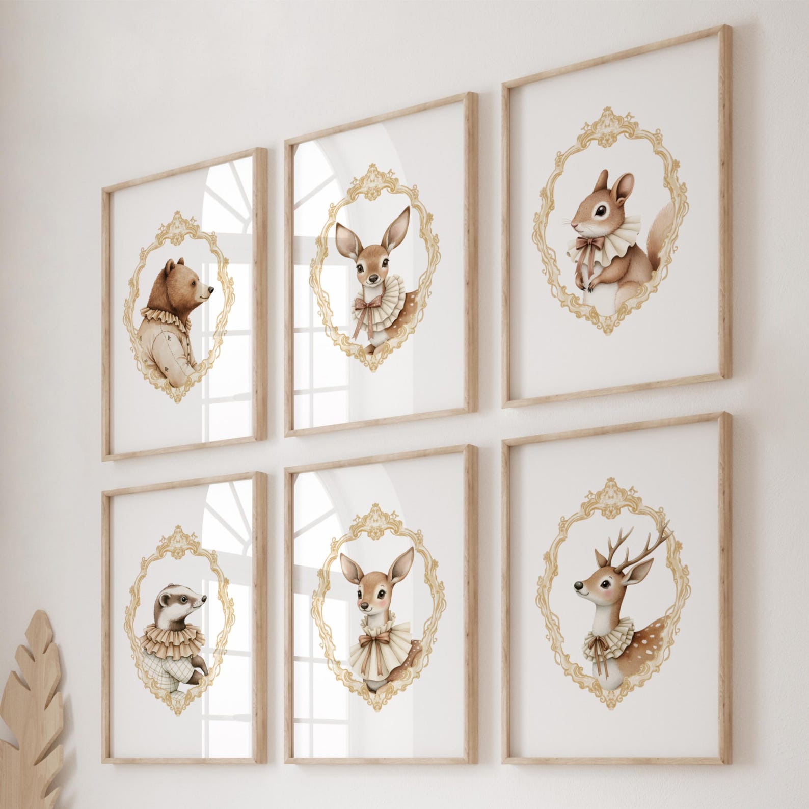 Vintage Forest Animals With Crest Nursery Print, Vintage Nursery Decor ...