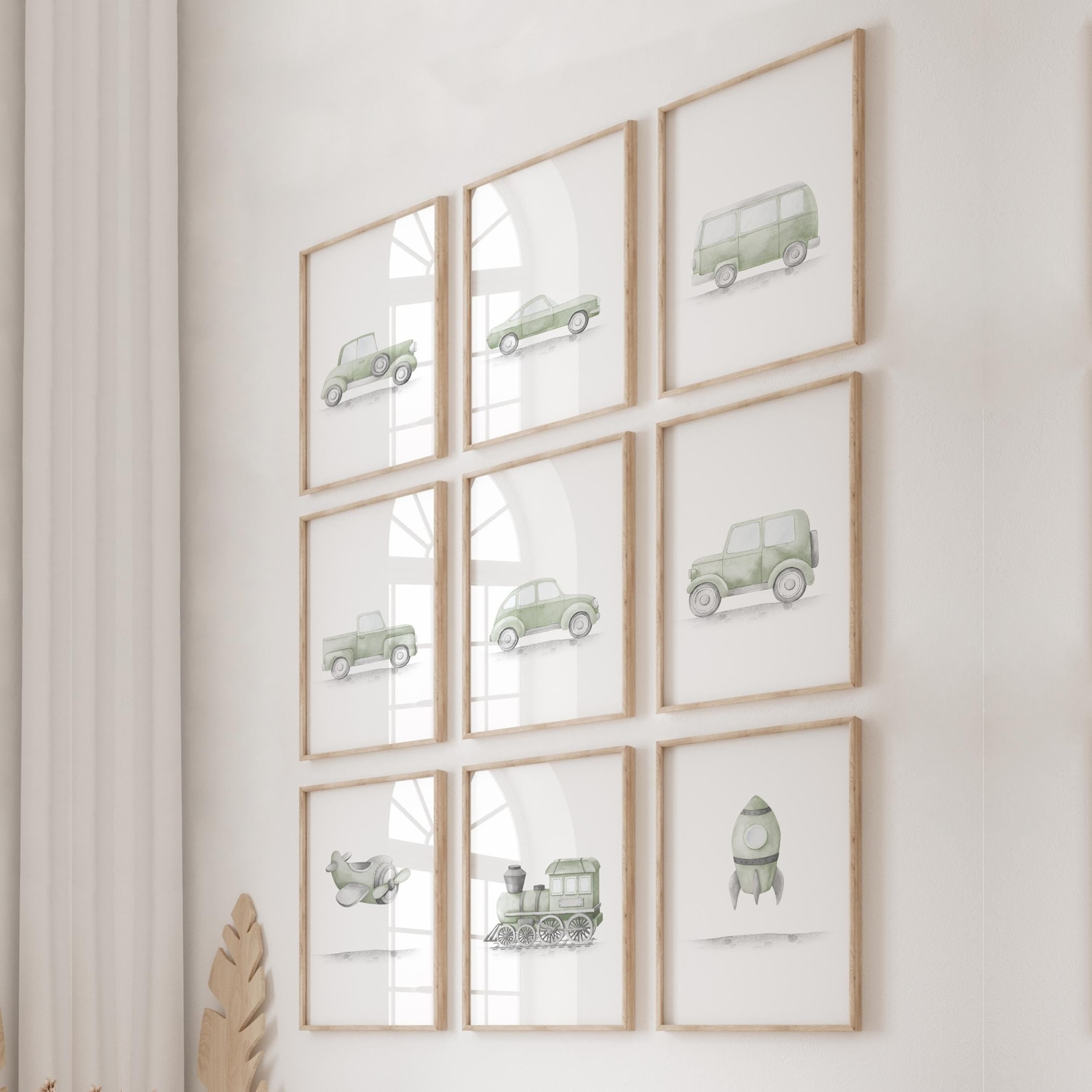 Watercolor Sage Green Transport Print,transport Poster, Toddler Room ...