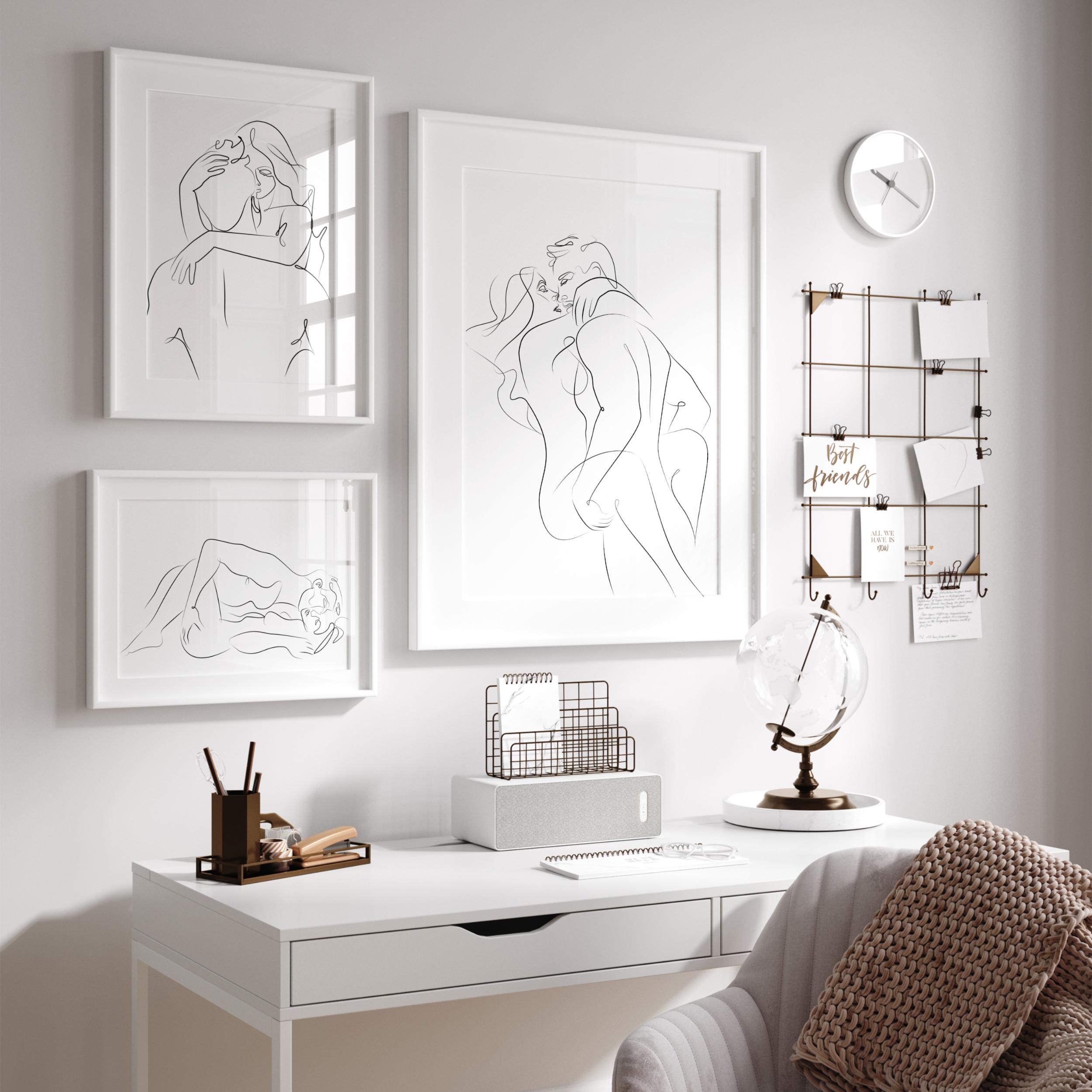 Set Of 17 Erotic Line Art Prints Sex Line Art Bundle Minimal Home Decor Black White Abstract
