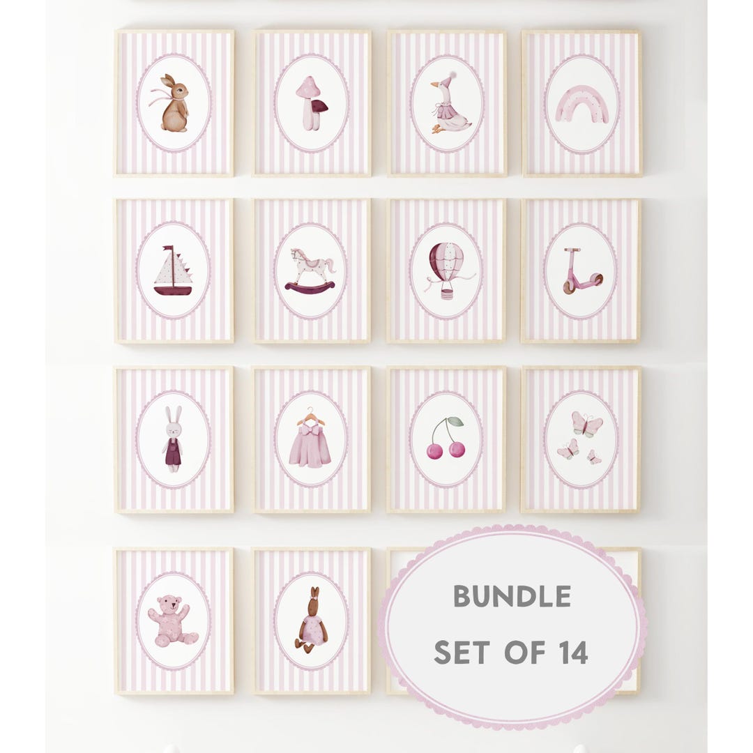 Baby Girl Nursery Art Prints: Boho Toy-themed Decor (digital Download ...
