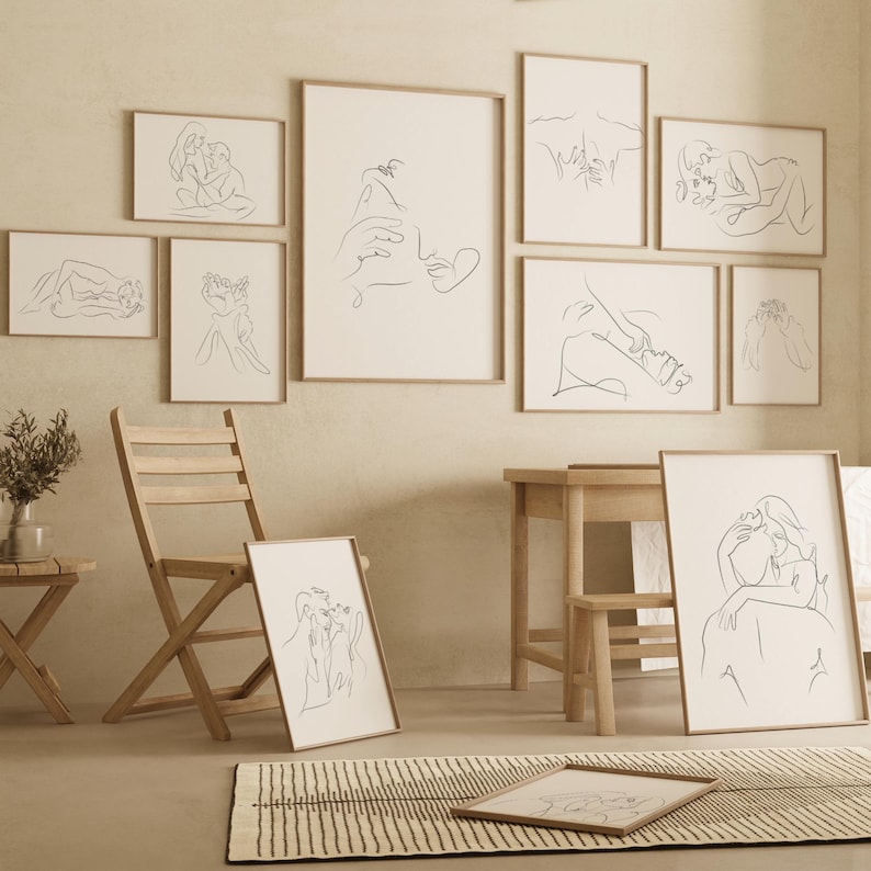 Set Of 17 Erotic Line Art Prints Sex Line Art Bundle Minimal Home Decor