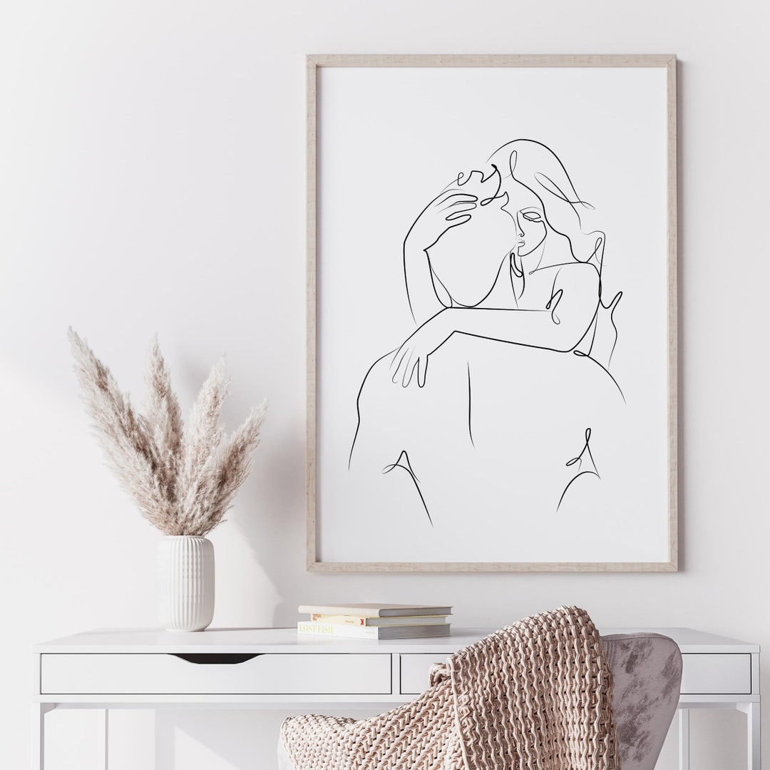 Erotic Line Art Print Sex Line Art Minimal Home Decor Black White Abstract Print Abstract Erotic