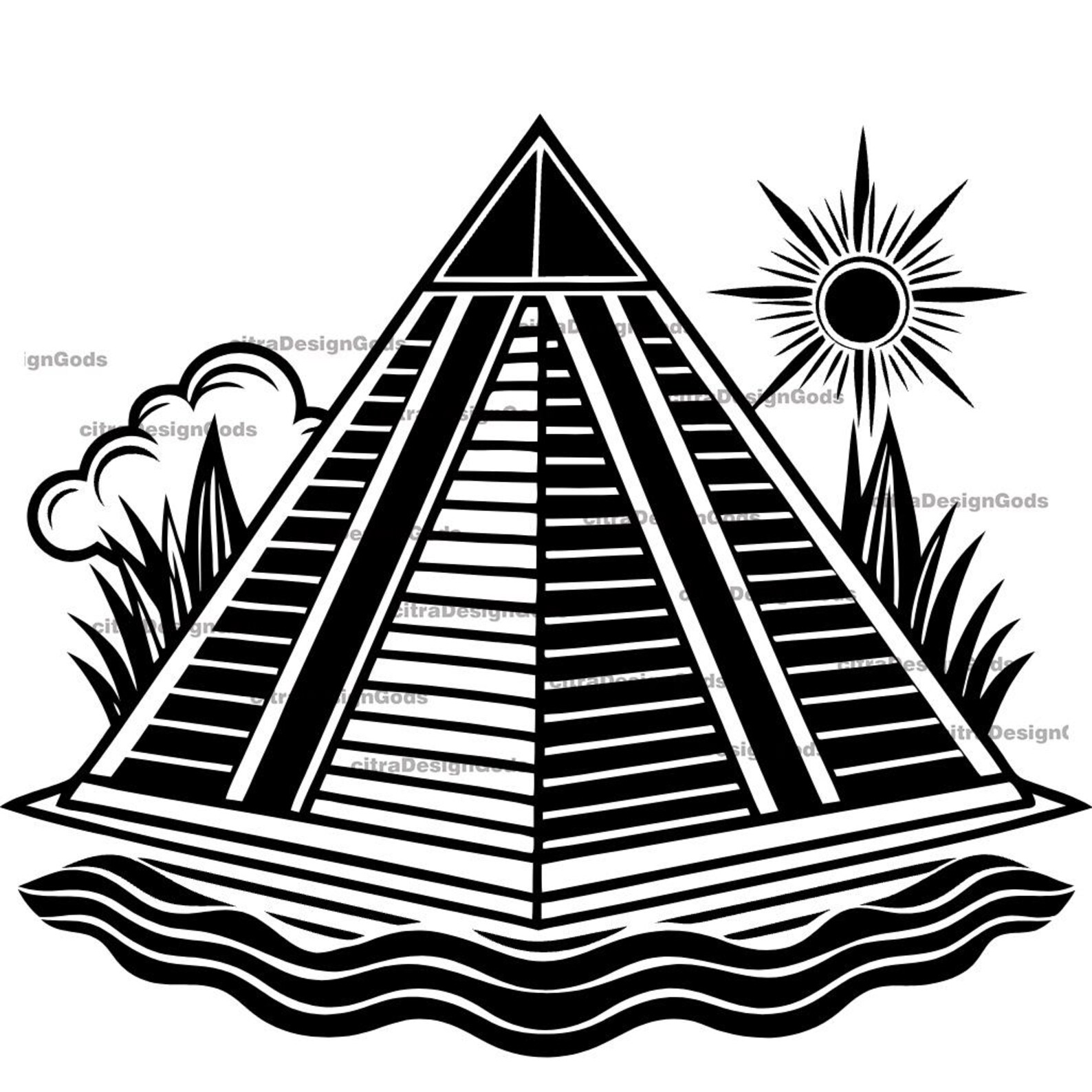 Egyptian Pyramid Art SVG / Pyramid Wall Art / Egypt Pyramid / Egypt Svg ...