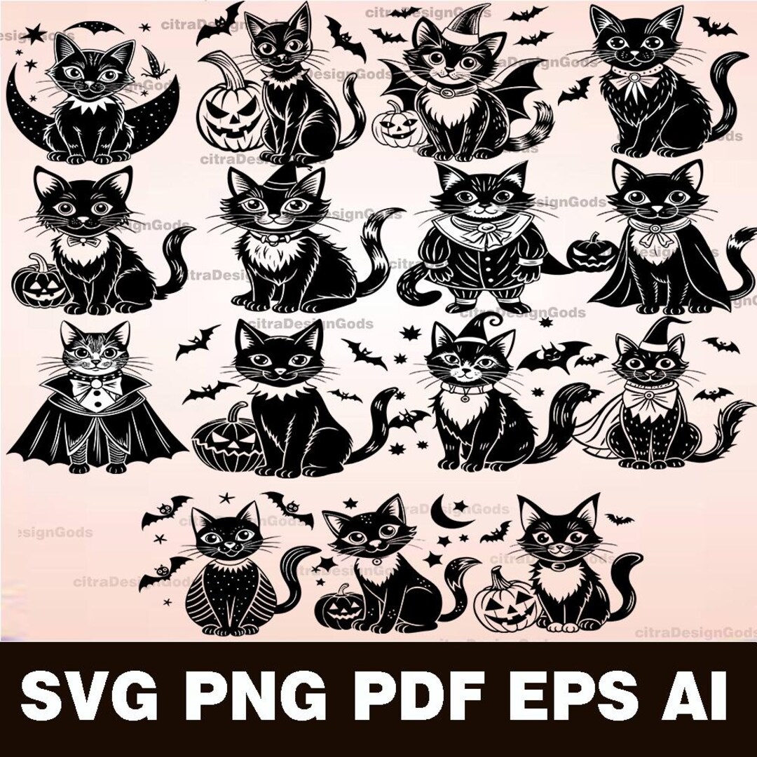 Halloween Cat SVG / Halloween Art / Cat Art Svg / Cat Svg / Halloween ...