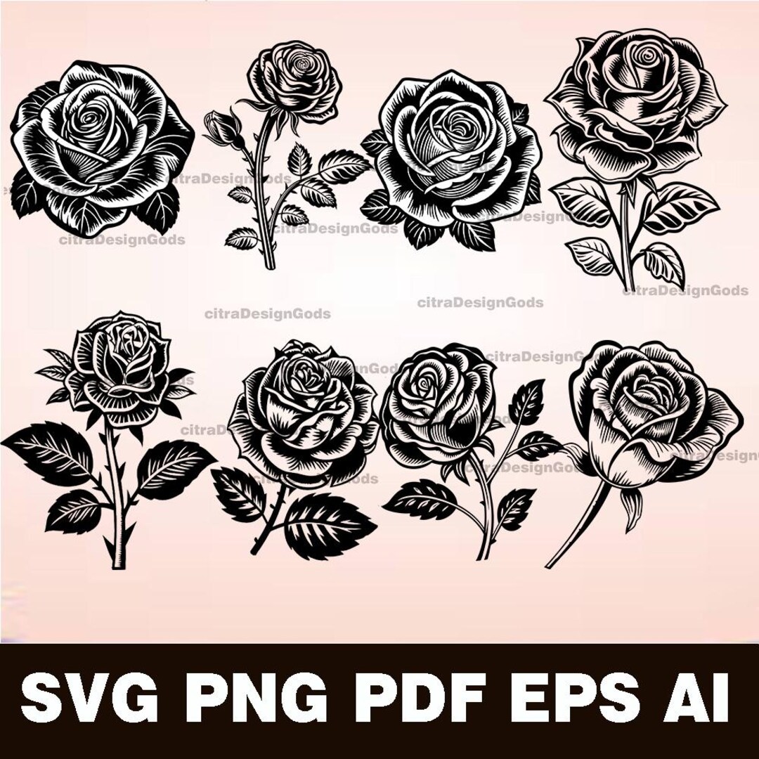 Rose SVG, Rose Art SVG / Rose Wall Art / Flowers Svg /digital Print ...