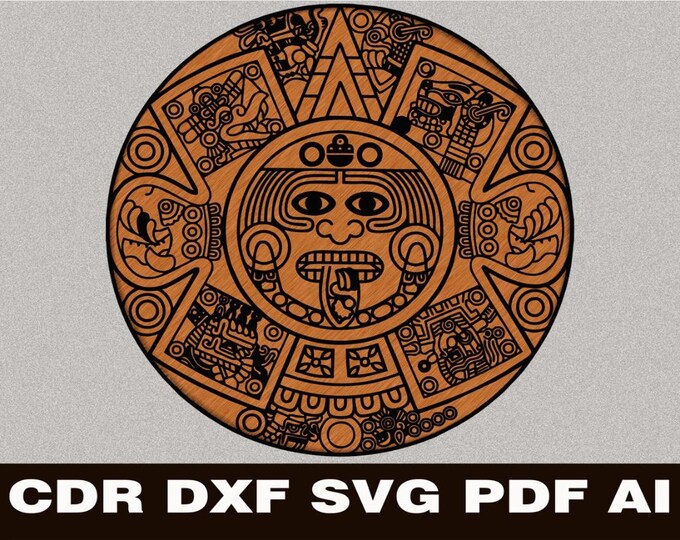 Aztec Calendar, Calendar, Azteca, SVG, DXF, PNG, Vector, Screen ...
