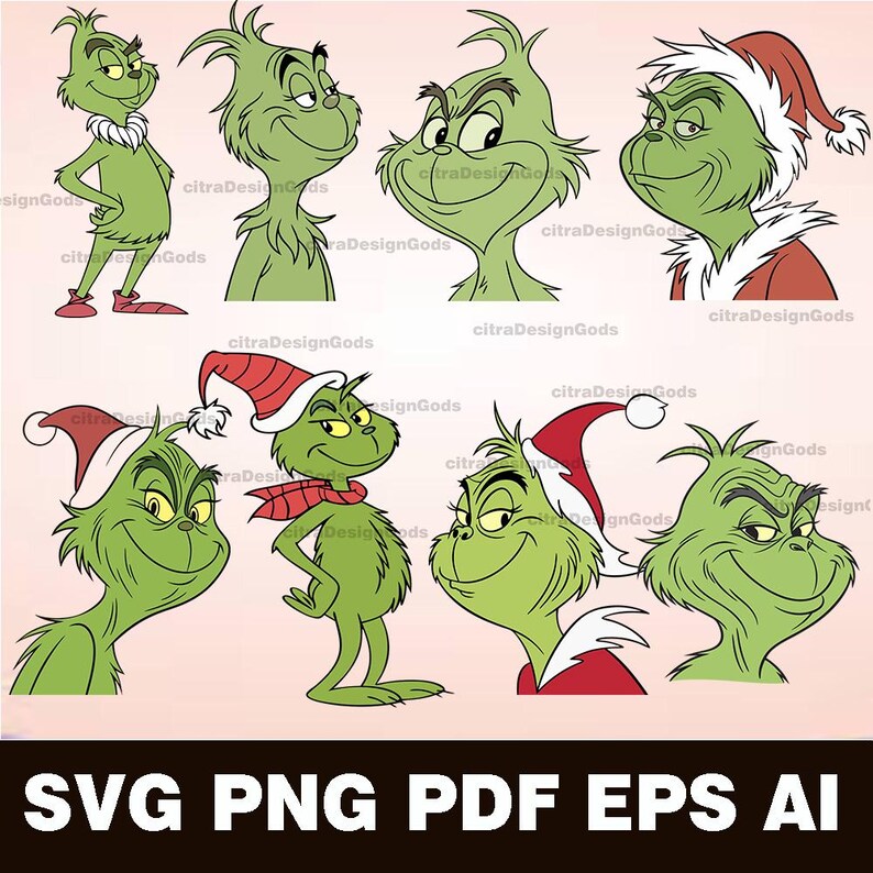 Grinch Svg Bundle, the Grinch Svg, Grinch Face Svg, Grinch Svg, Grinch ...