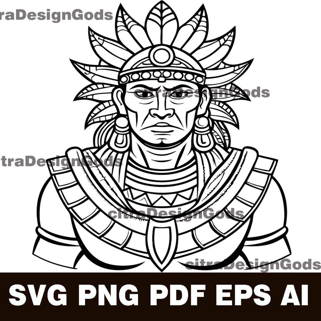 Aztec Warrior SVG, Mayan Warrior SVG, File for Paper Cutting, SVG, Dxf ...