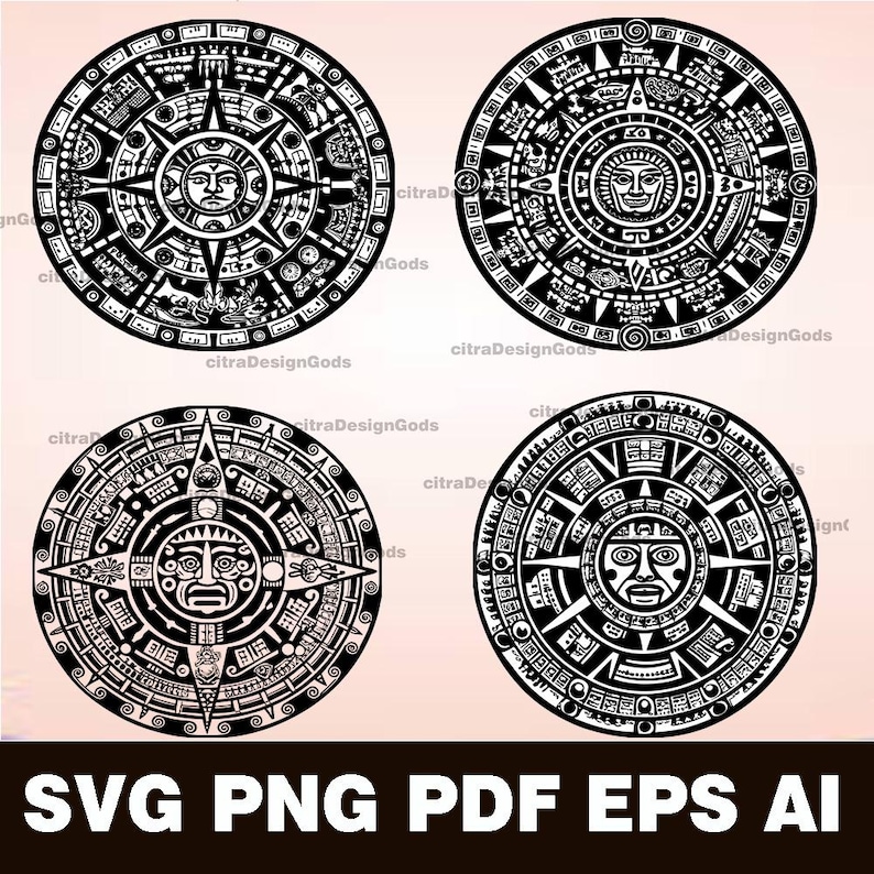 Mayan Calendar SVG / Aztec Calendar / Vector Models for Laser Cutting ...