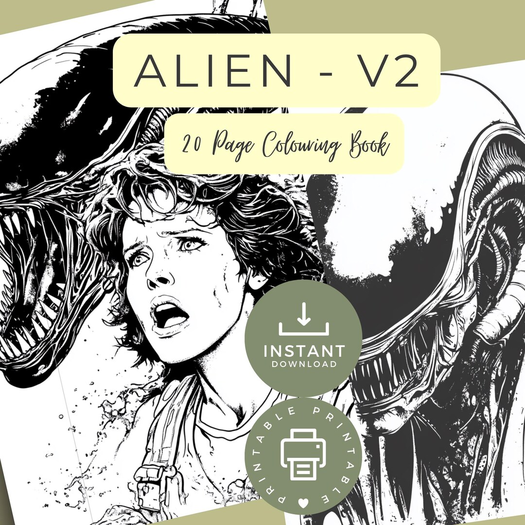 ALIEN Cosmic Horrors Inspired Coloring Book V2 - Printable 20 - Page ...