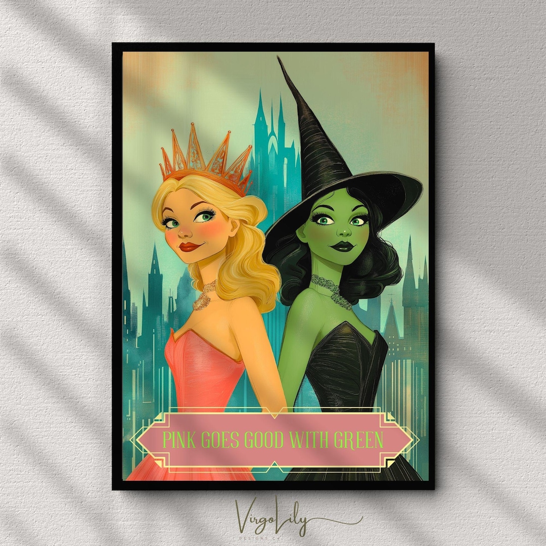 Wicked Art Print: Glinda & Elphaba Illustration (digital Download) - Etsy