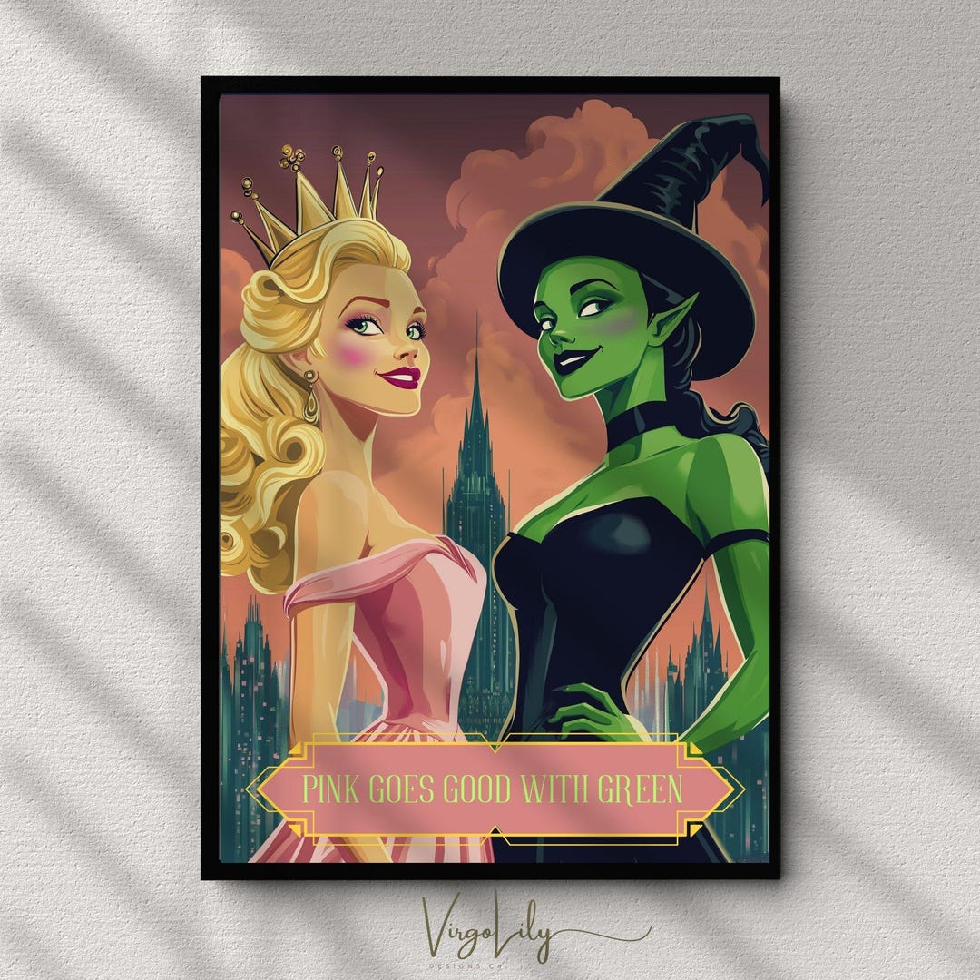 Wicked Art Print: Glinda & Elphaba Illustration (digital Download) - Etsy