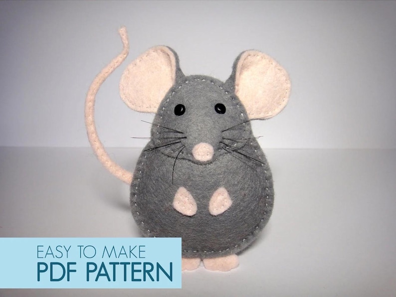 Felt Pablo the Mouse Sewing PDF Pattern, Stitching Tutorial, DIY Finger ...