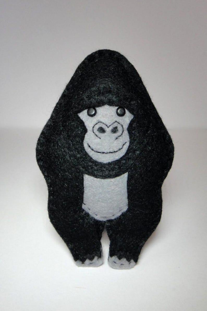 Felt Gerry the Gorilla Sewing PDF Pattern, Stitching Tutorial, DIY ...